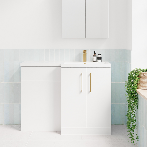 Ryker 1100mm Toilet & Basin Combination Unit - White | welovecouk