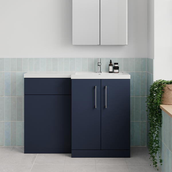 Ryker 1100mm Toilet & Basin Combination Unit - Midnight Blue | welovecouk
