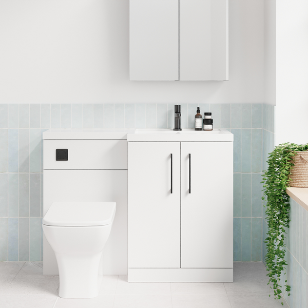 Ryker 1100mm Toilet & Basin Combination Unit - White | welovecouk