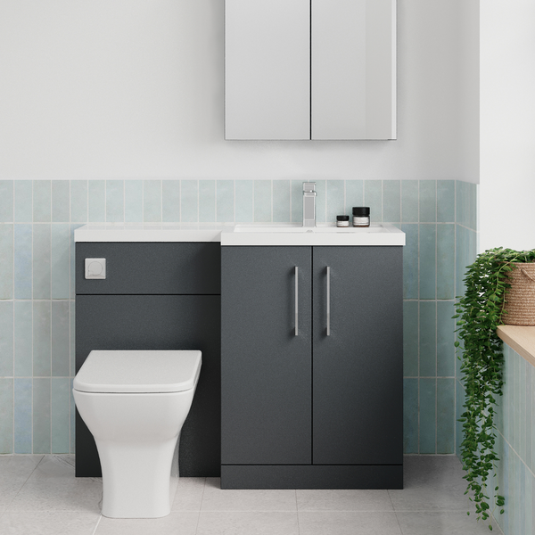 Ryker 1100mm Toilet & Basin Combination Unit - Soft Black | welovecouk