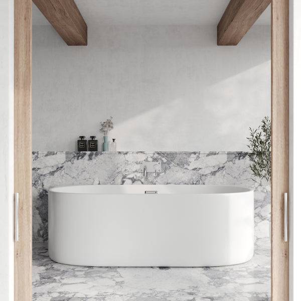 Ashley 1600 D Shape Freestanding Bath | welovecouk