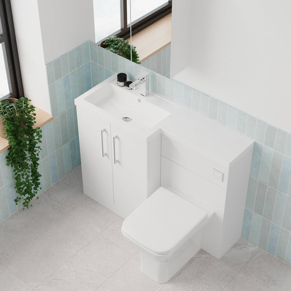 Ryker 1100mm Toilet & Basin Combination Unit - White | welovecouk