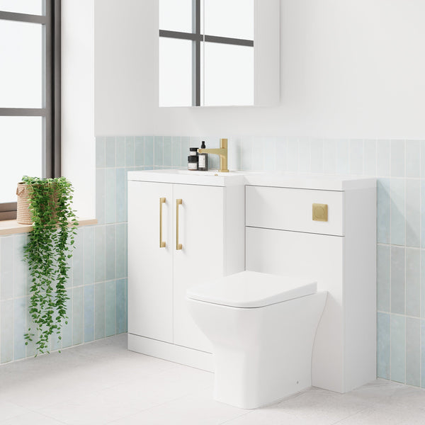 Ryker 1100mm Toilet & Basin Combination Unit - White | welovecouk