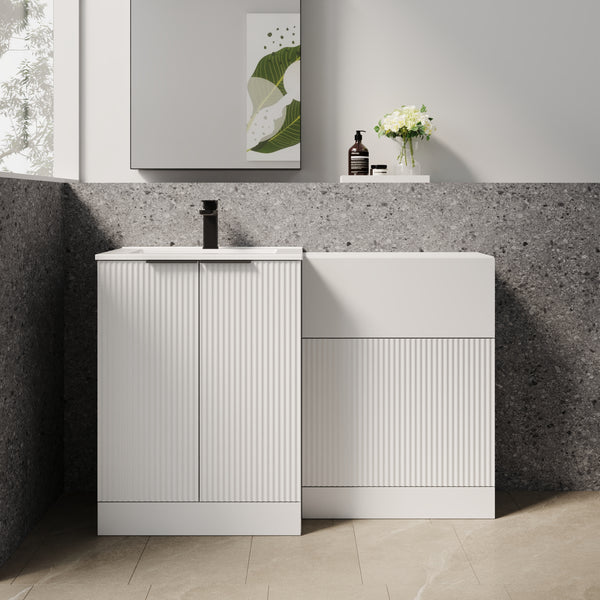 Doric Fluted Combination Packs - Satin White | welovecouk