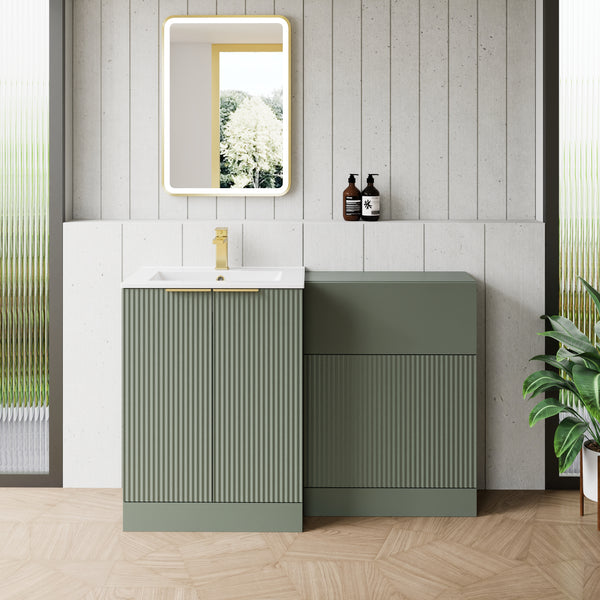 Doric Fluted Combination Packs - Satin Green | welovecouk