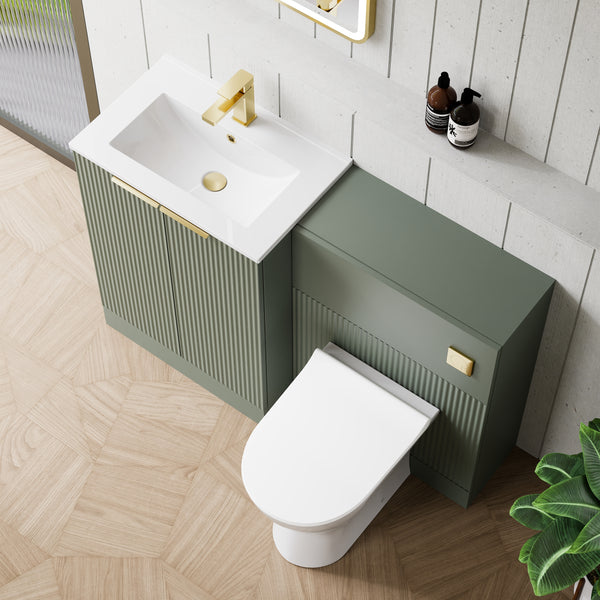 Doric Fluted Combination Packs - Satin Green | welovecouk