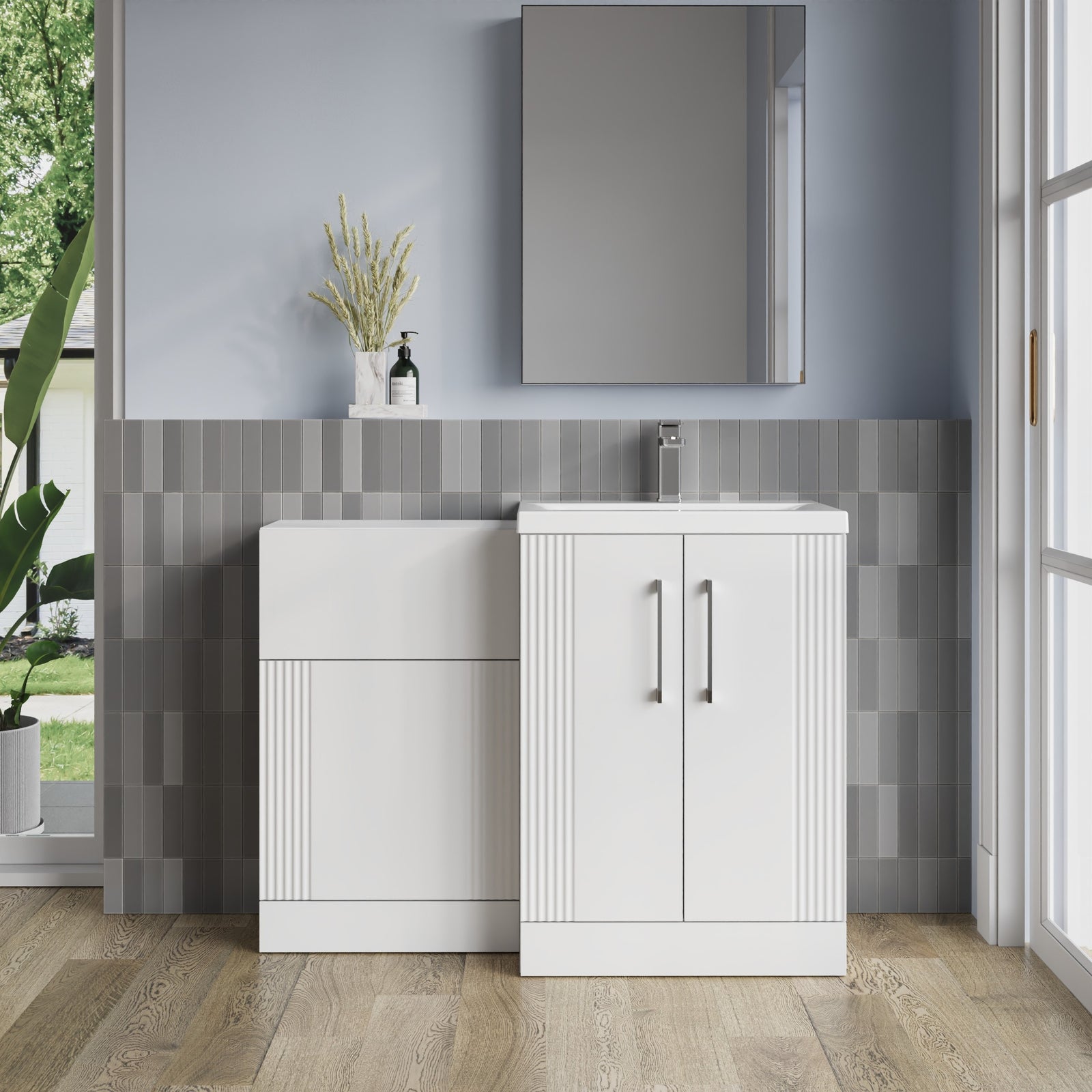 Deco Square 1000mm Combination Packs - Satin White | welovecouk