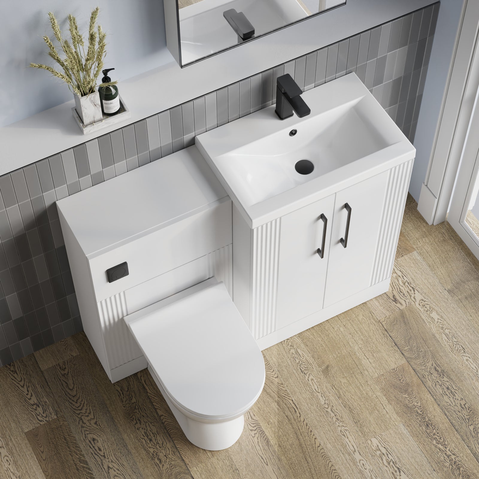 Deco Square 1000mm Combination Packs - Satin White | welovecouk