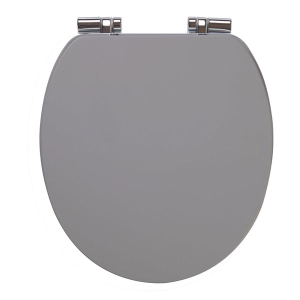 Holborn Seat Matt Grey – Chrome Hinge | welovecouk