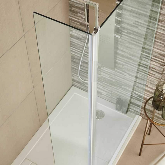 1700 x 700mm Stone Walk-In Shower Tray & 8mm Screen Pack | welovecouk