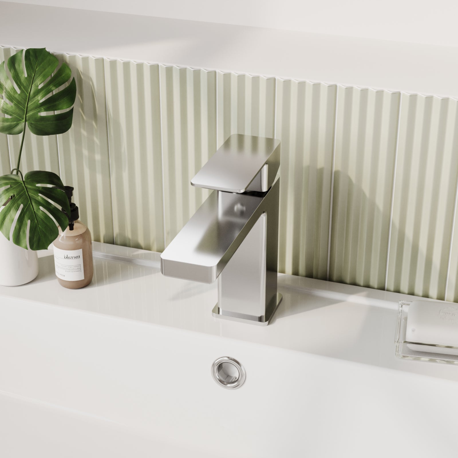 RYKER - Chrome Mono Basin Mixer Tap Inc P/B Waste | welovecouk