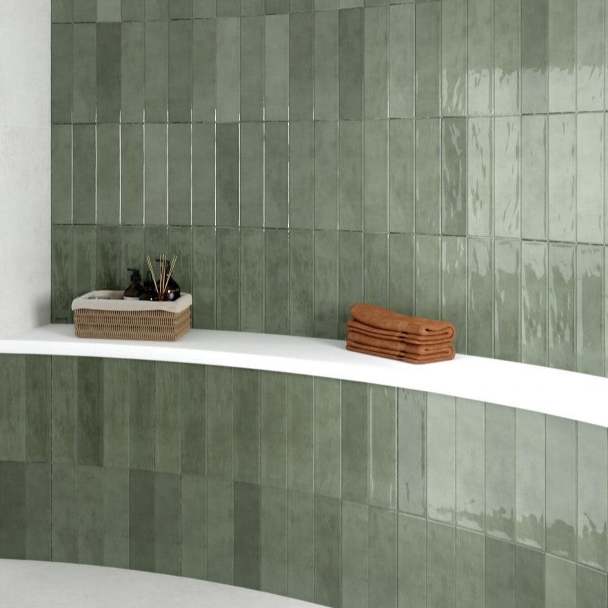 Rvto Chic Green Rectangle Ceramic Tile | welovecouk