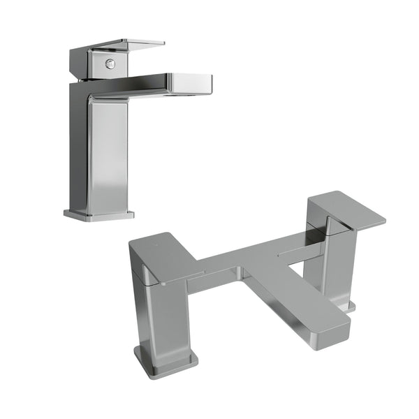 RYKER - Chrome Mono Basin Mixer Inc P/B Waste and Bath Filler | welovecouk