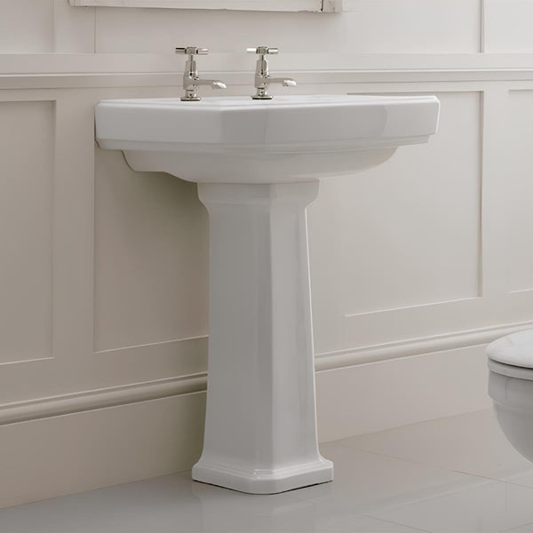 LECICO Saffia Sanitaryware - 63cm Square 2TH Basin | welovecouk