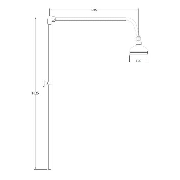 Nuie Traditional Twin Exposed Thermostatic Shower Valve with Rigid ...