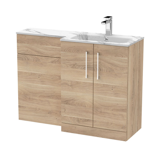 Nuie Arno Floor Standing 1100mm L Shape Combination Unit with Marble ...
