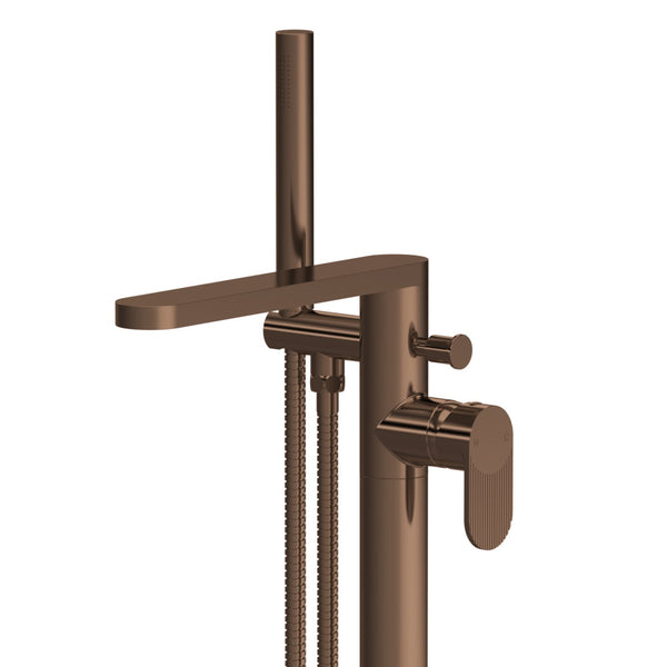 Nuie Binsey Cyprus Freestanding Bath Shower Mixer with Kit - Brushed ...