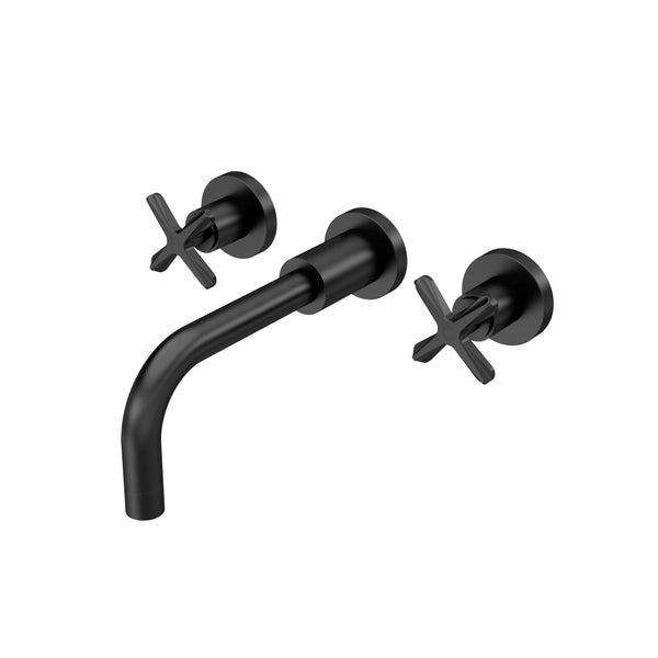 Aztec Wall Mounted Basin Mixer - Matt Black | welovecouk