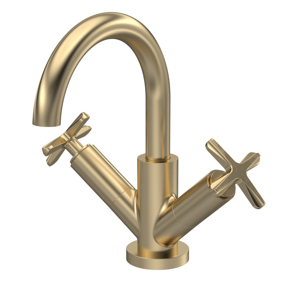 Aztec Mono Basin Mixer - Brushed Brass | welovecouk