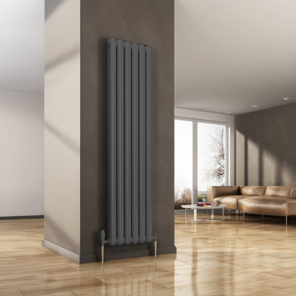 Reina Coneva Vertical Steel Radiator 1800 x 510 - Anthracite | welovecouk