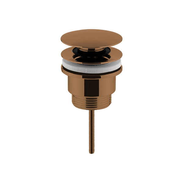 Nuie Universal Push Button Basin Waste Slotted & Un-Slotted - Brushed ...