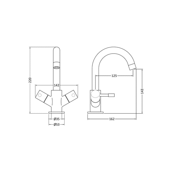 Series 2 Deck Mounted Basin Mixer Tap | welovecouk