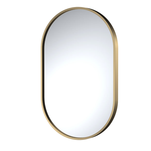 Brushed Brass Frame Oval Recessed Mirror - 800 x 500mm | welovecouk