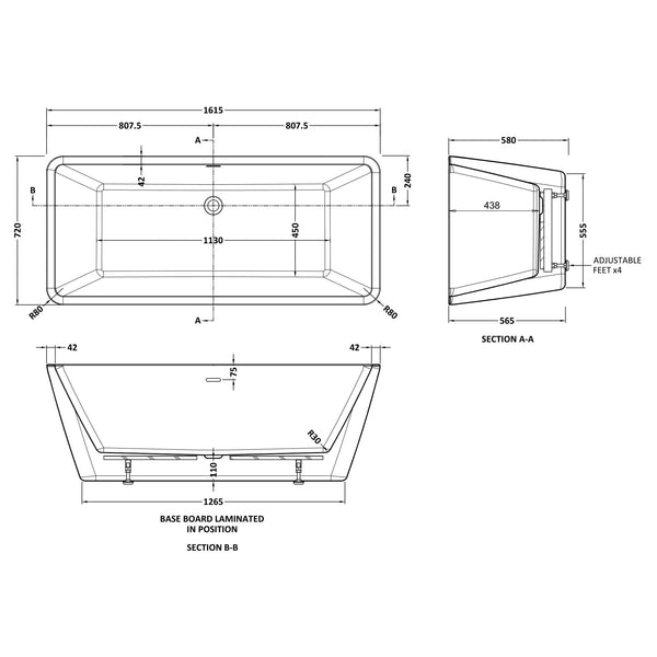 Burford 1615 Double Ended SUPER DEEP Freestanding Bath | welovecouk