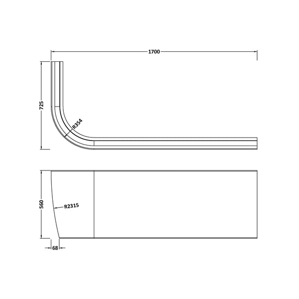 BTW J Corner Bath Panel Right Hand | welovecouk