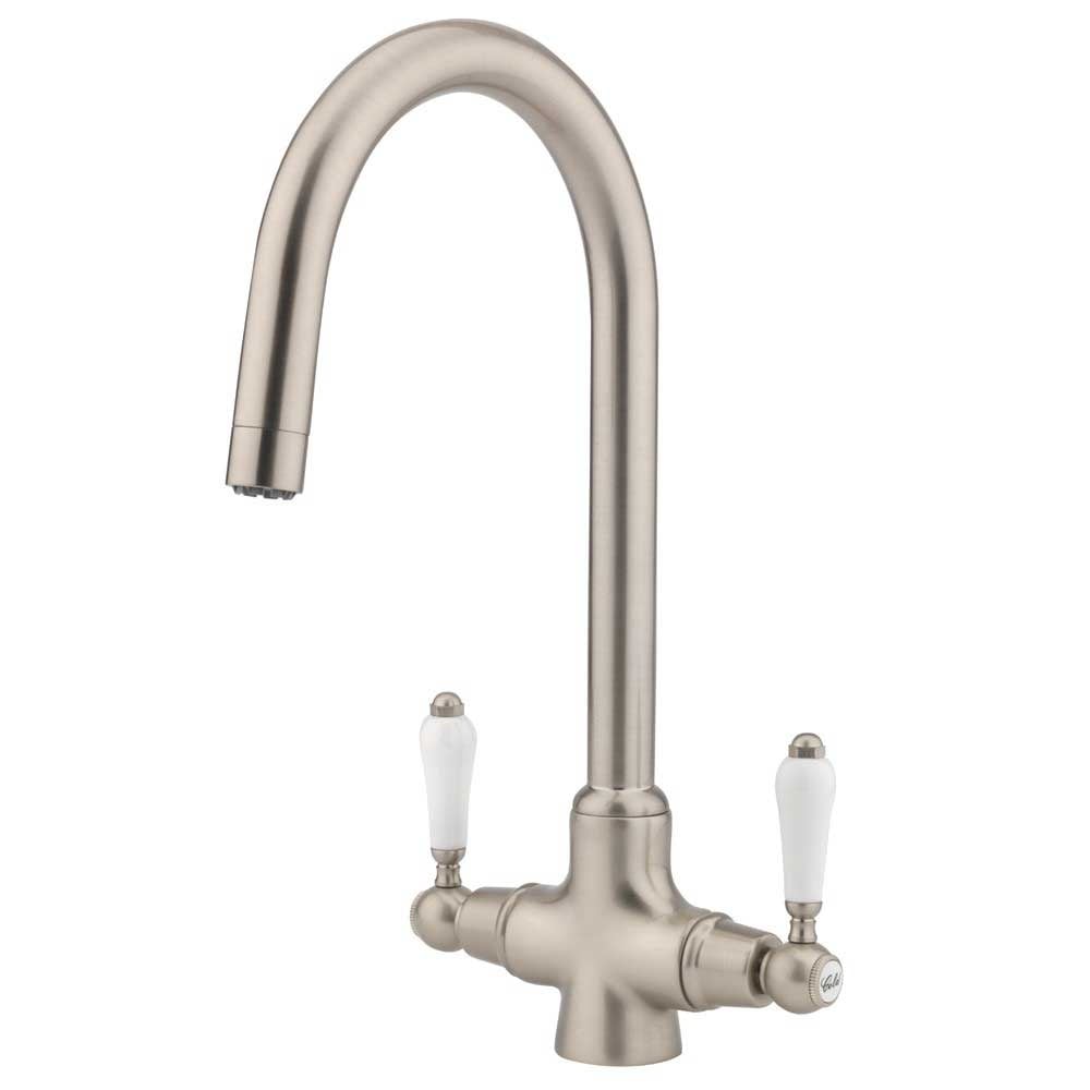 Tre Mercati Little Venice Pewter 2 Lever Mono Sink Mixer Tap | welovecouk