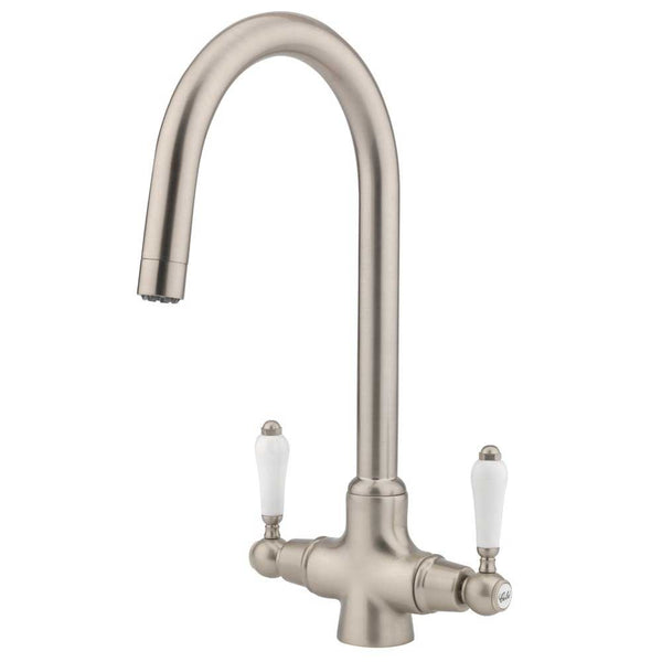 Tre Mercati Little Venice Pewter 2 Lever Mono Sink Mixer Tap | welovecouk