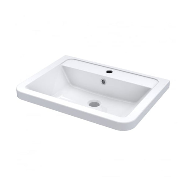 Nuie Lunar 600mm Floor Standing 2 Drawer Unit & Ceramic Basin - Satin ...