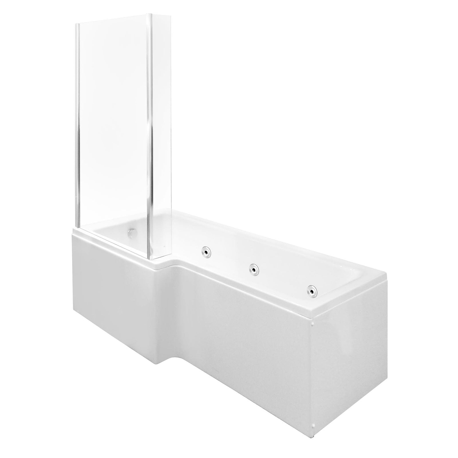 1700 x 850/700mm L-Shaped 8-Jet Whirlpool Bath | welovecouk