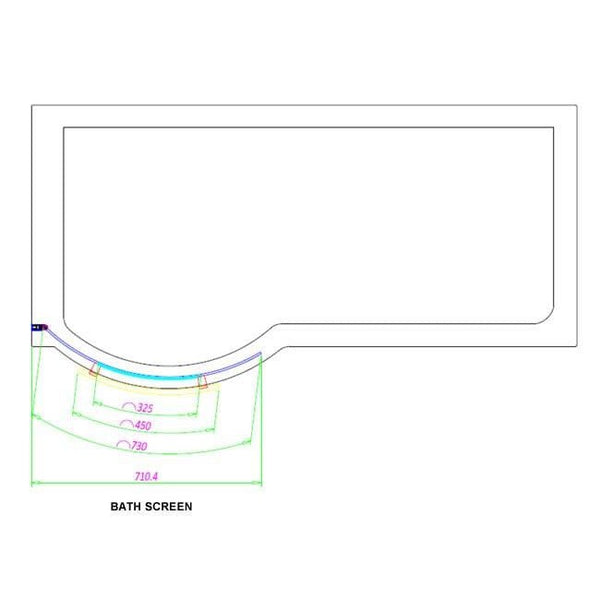 1695mm Walk-In P-Shape Bath Inc Screen & Front Panel | welovecouk