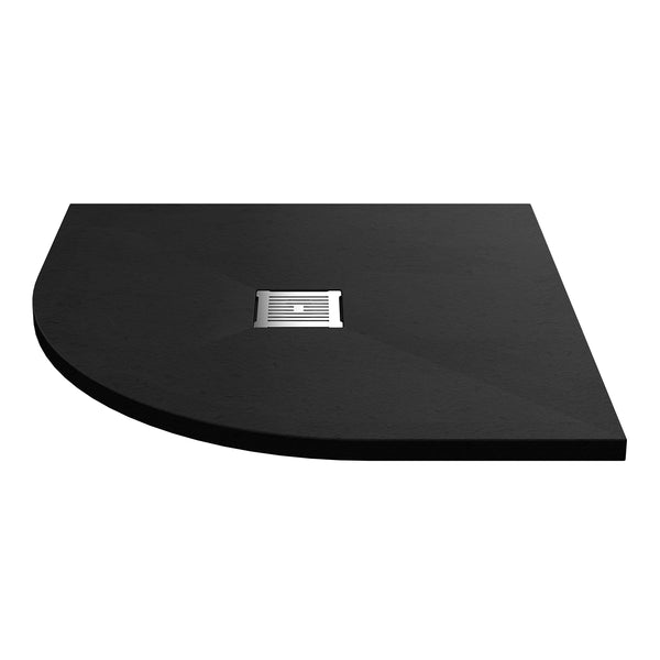 Slate Black Slimline 800 x 800mm Quadrant Shower Tray | welovecouk