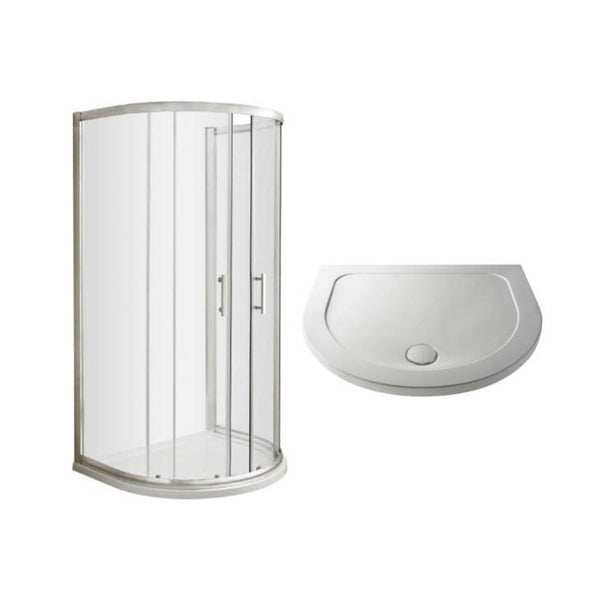ShowerWorX Lela D-Shaped Shower Enclosure with D-Shaped Tray- 6mm Glass ...