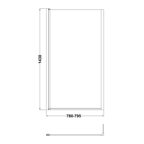 L-Shaped 1600 x 850/700 Shower Bath C/W Brushed Brass Bath Screen ...