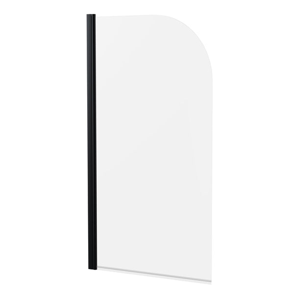 Wallgate 1600 x 700mm Single Ended Acrylic Bath & Curved Black Bath ...