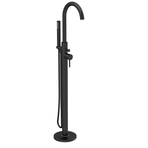 Hudson Reed Ava Tec Floor Standing Bath Shower Mixer - Matt Black ...