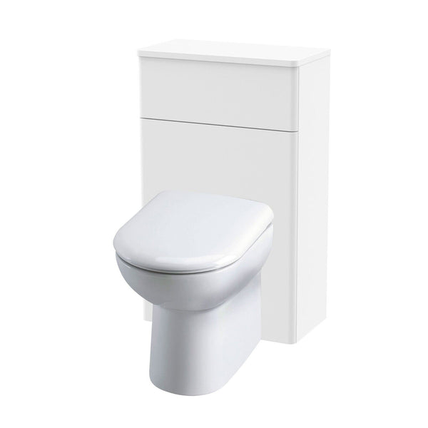 Nuie Classique 500mm WC Unit - Satin White with Denver BTW Pan | welovecouk
