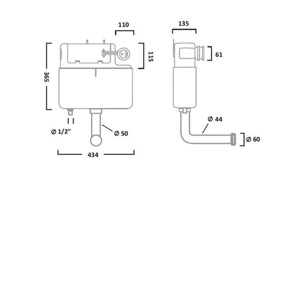 Roper Rhodes Vortex Dual Flush Slimline Concealed Cistern - Square ...